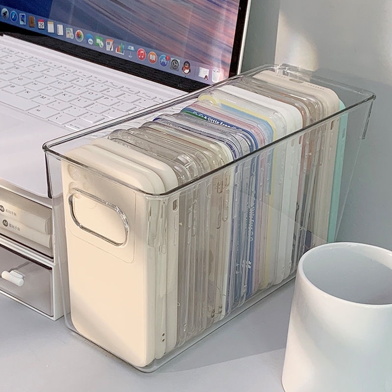 Desktop Storage Box Transparent Phone Case Storage Box Acrylic ...