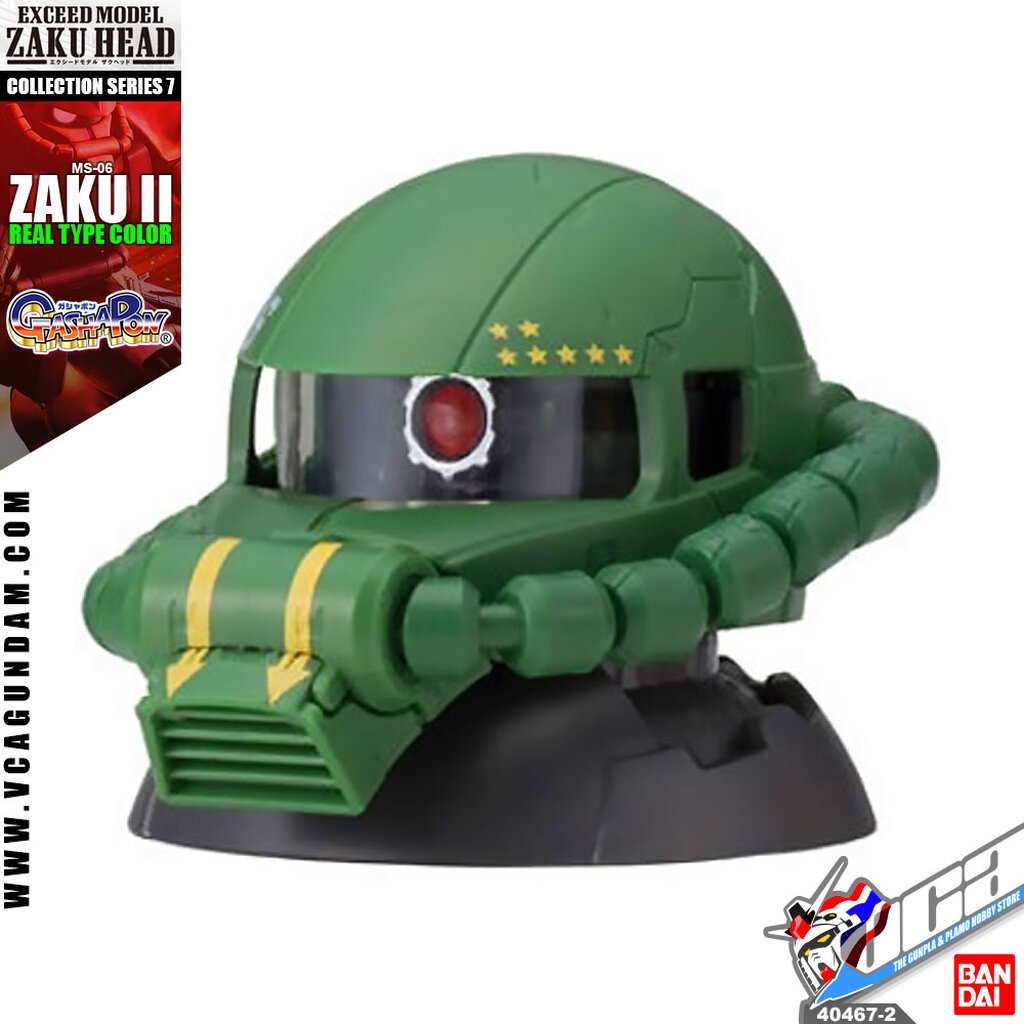BANDAI GASHAPON EXCEED MODEL ZAKU HEAD 7 MS-06 ZAKU II (REAL TYPE COLOR ...