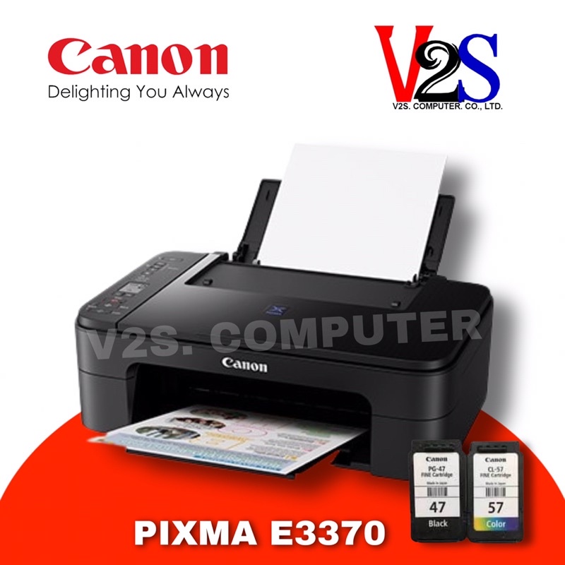Canon PIXMA E3370 AIO Wi-Fi มัลติฟังก์ชั่นอิงค์เจ็ท 3 IN 1 พร้อมหมึกแท้ 100% 1 ชุด[ประกันศูนย์ 1 ...