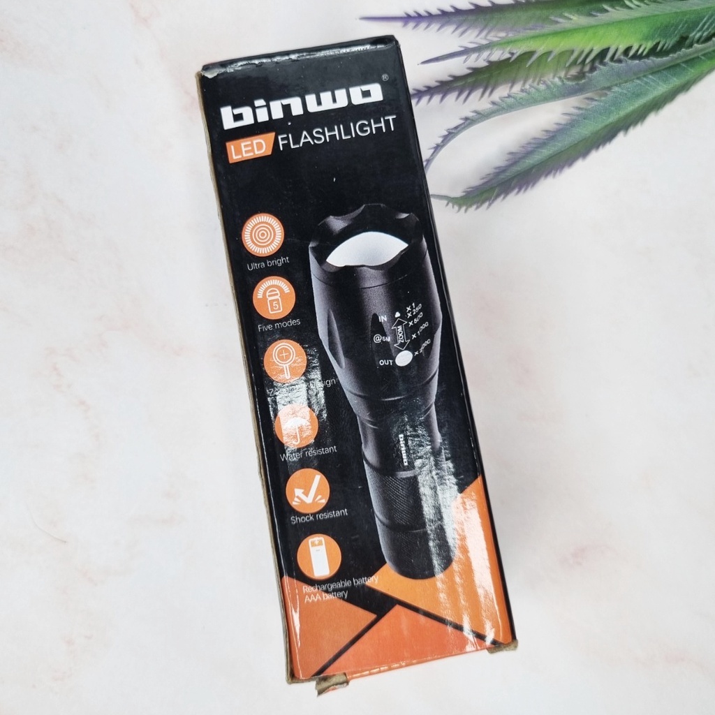 [binwo®] LED Flashlight Super Bright 2000 Lumen Water Resistant ไฟฉาย ...