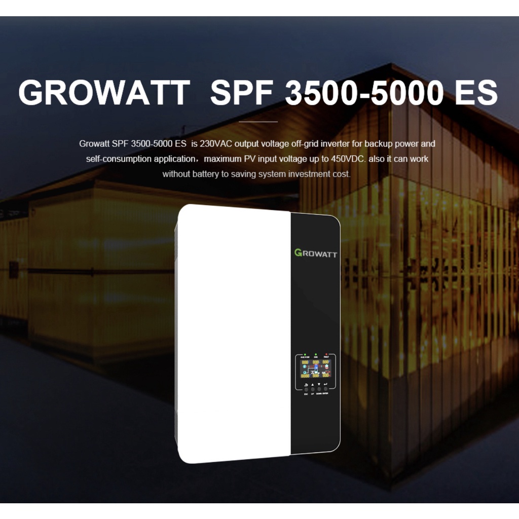 พรีออเดอร์ Growatt SPF 5000 ES Hybrid Inverter รองรับไฟจากแผงโซล่าเซลล์ ...