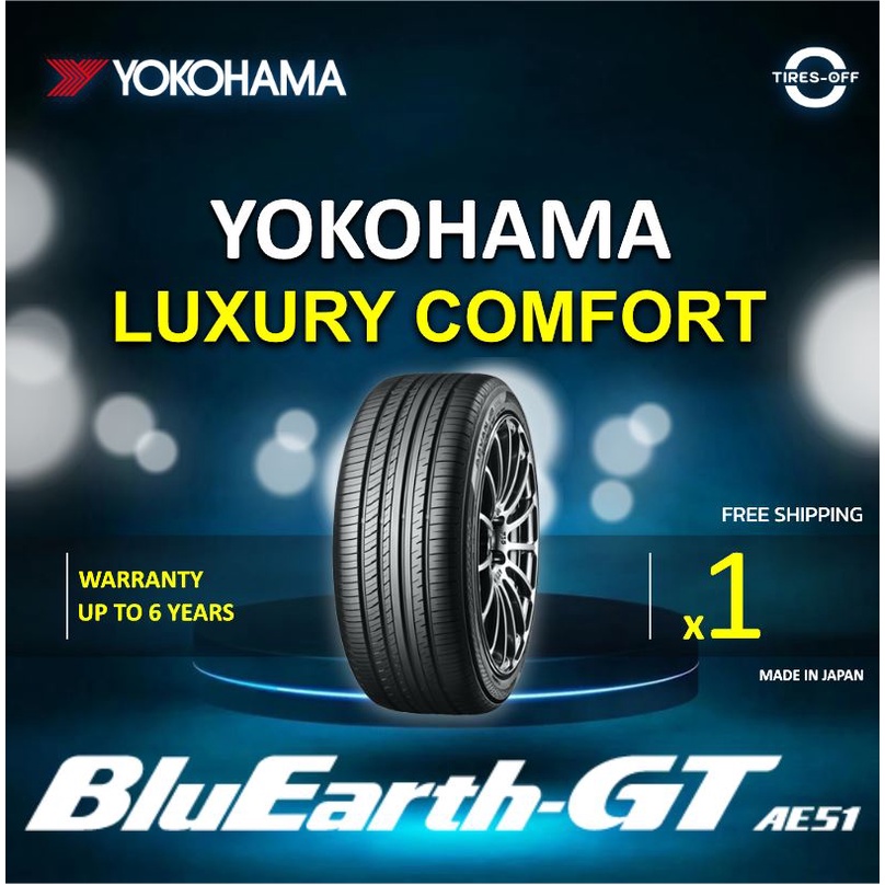 (ส่งฟรี) YOKOHAMA รุ่น BluEarth-GT AE51 (1เส้น) MADE IN JAPAN ยางใหม่ ยางรถยนต์ ไซส์ 245/45R18 ...