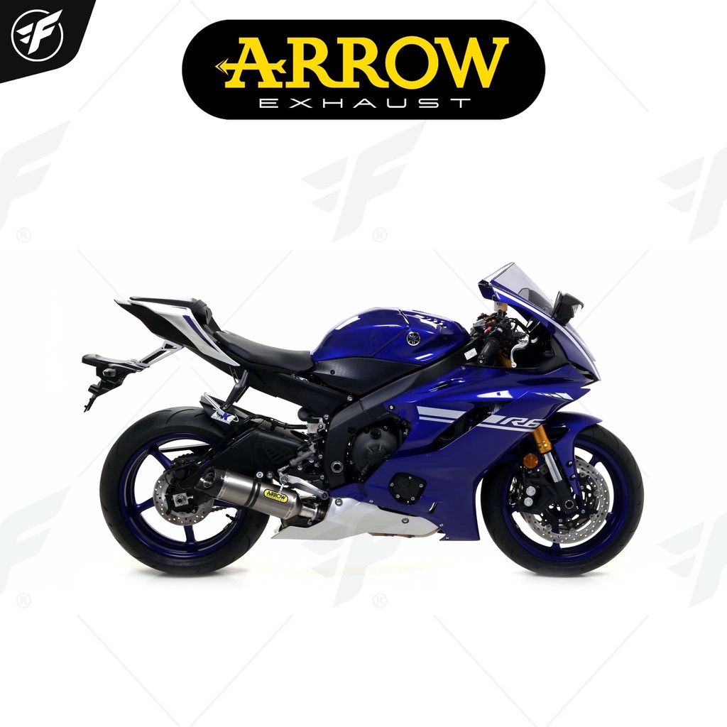 ท่อสูตร/ท่อแต่ง/ท่อไอเสีย Arrow Slip on Titanium-Carbon : for Yamaha R6 ...