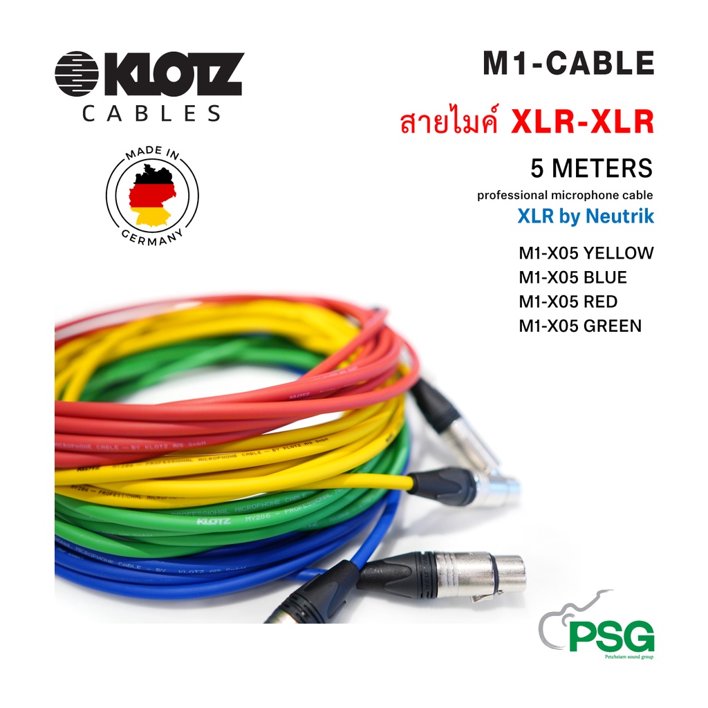 KLOTZ : M1-MICROPHONE CABLES COLOR 5 MATER Made in Germany | Shopee ...