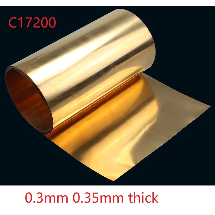 0.3mm 0.35mm thick QBe2 beryllium bronze belt C17200 BeCu band beryllium copper plate Cu-Be ...