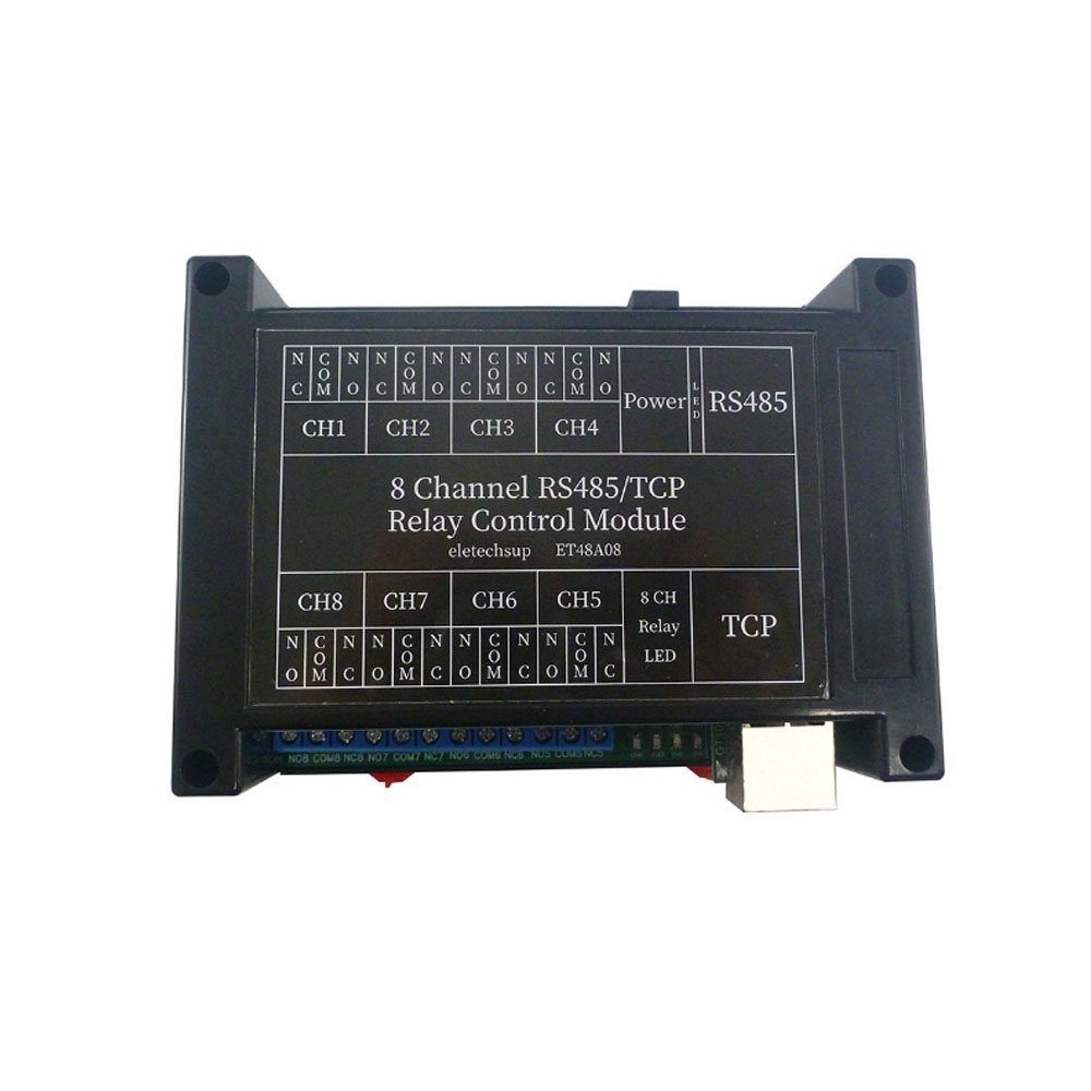 DC 12V 8-channel network RS485/TCP Modbus slave relay module Ethernet relay network switch ...