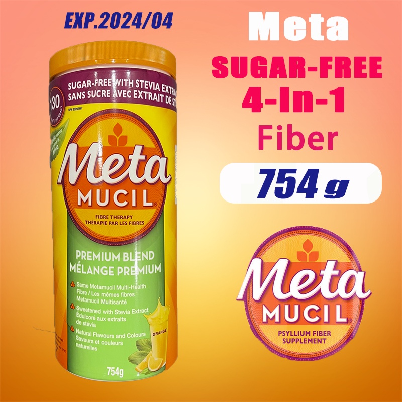 Meta Mucil 4-in-1 Psyllium Fiber Supplement Sugar Free ไฟเบอร์เพื่อการ ...