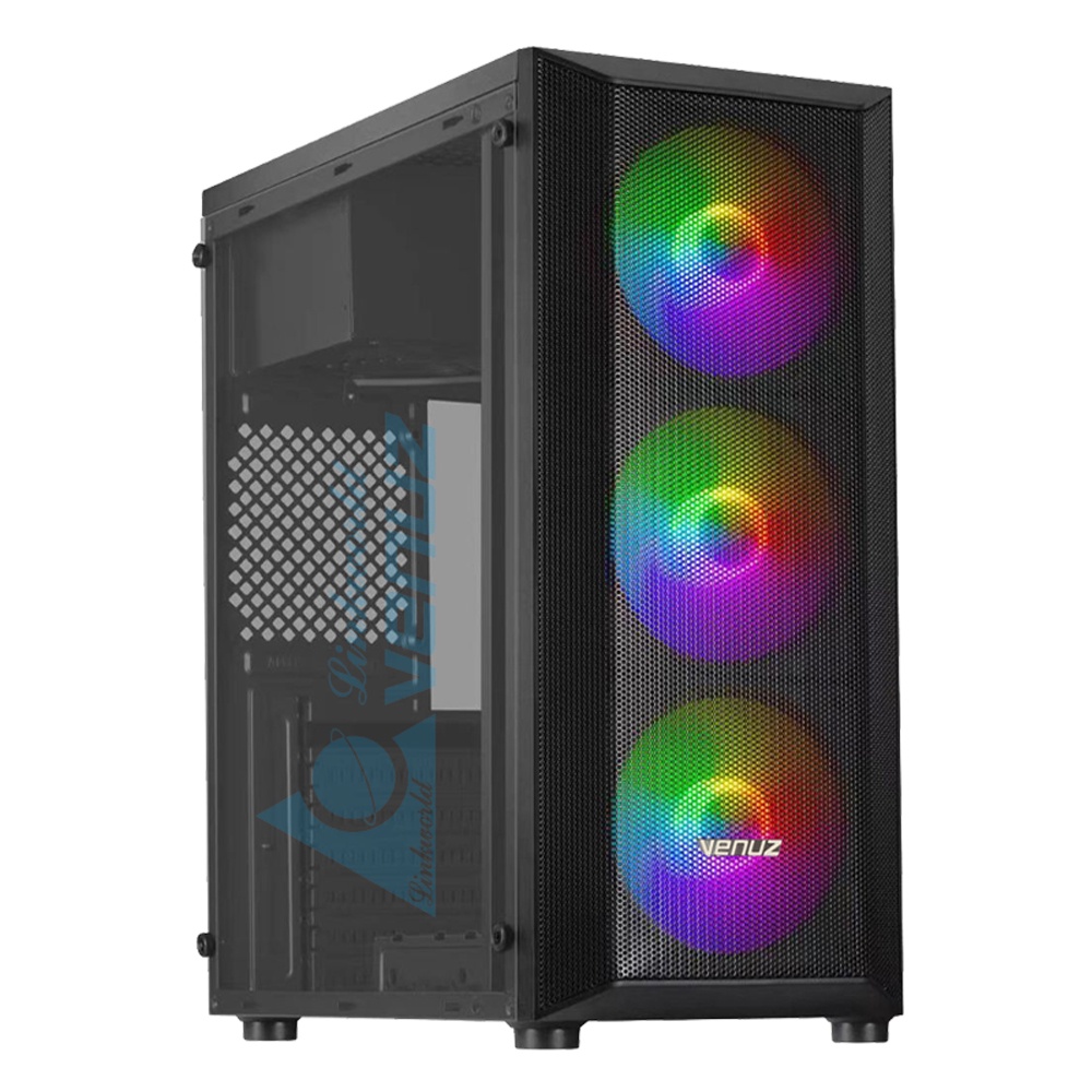 CASE (เคสเกมมิ่ง) VENUZ ATX Computer Case (VC1921A) with Rainbow RGB ...