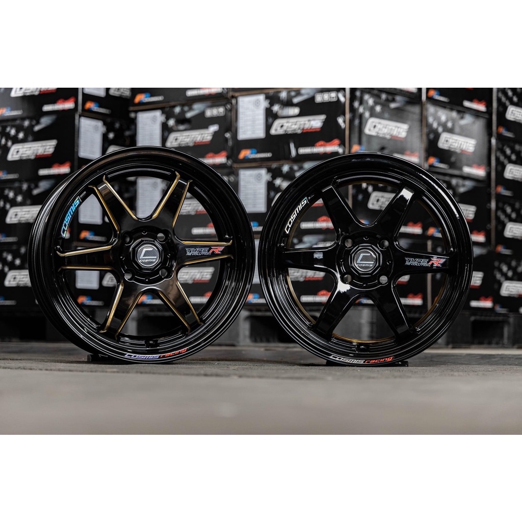 ล้อแท้ Cosmis type R ขอบ15 4รู100 สีดำขอบเงา เบาทนทาน | Shopee Thailand