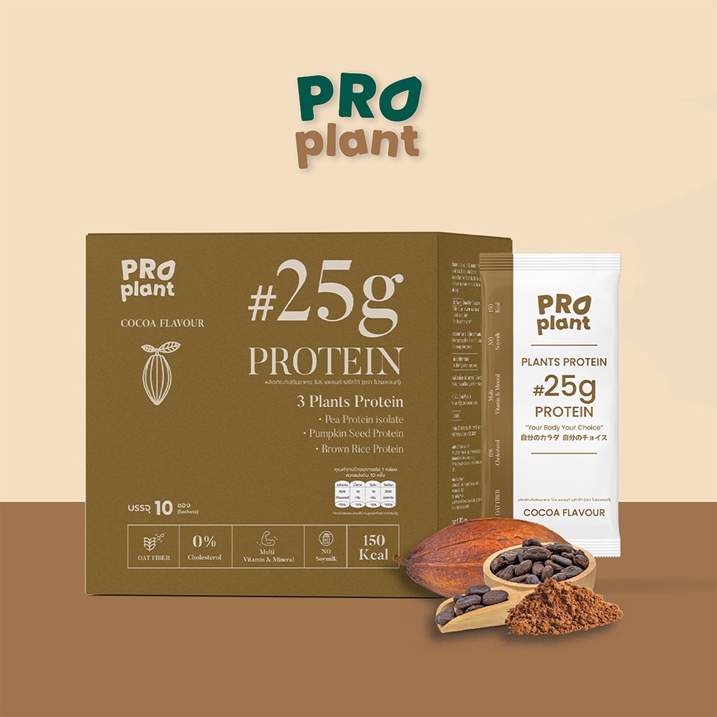 โปรตีนจากพืช Proplant รสโกโก้ (Cocoa flavor) ปริมาณโปรตีน 25 กรัม เพียง 150 Kcal อุดมไปด้วยไฟ ...