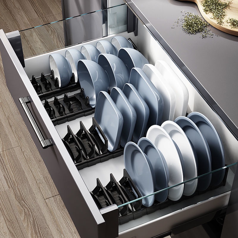 Dish Drying Rack Kitchen Cabinet Drawer Organizer Large Capacity ...