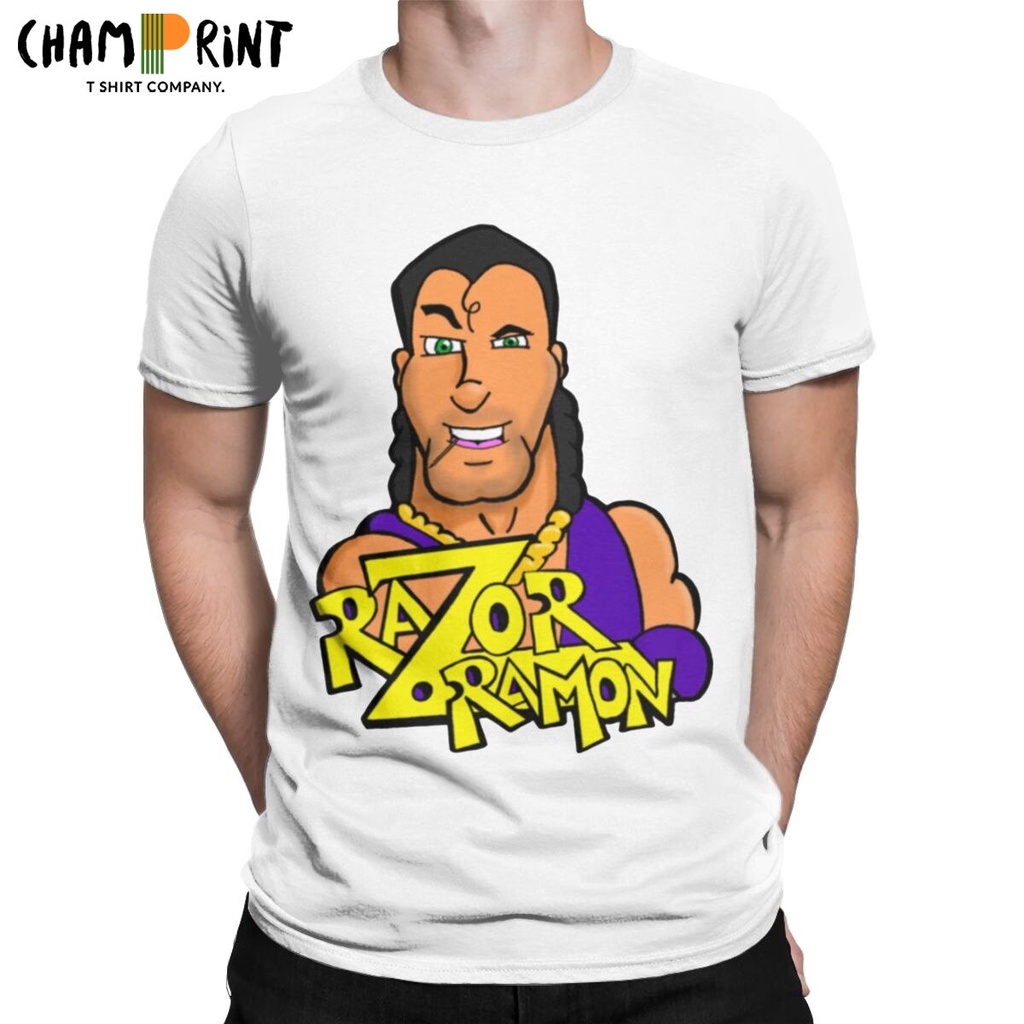 เสื้อวินเทจผญ แมนเนน เสื้อยืด Razor Ramon Rip Scott Hall Grappig เสื้อ ...