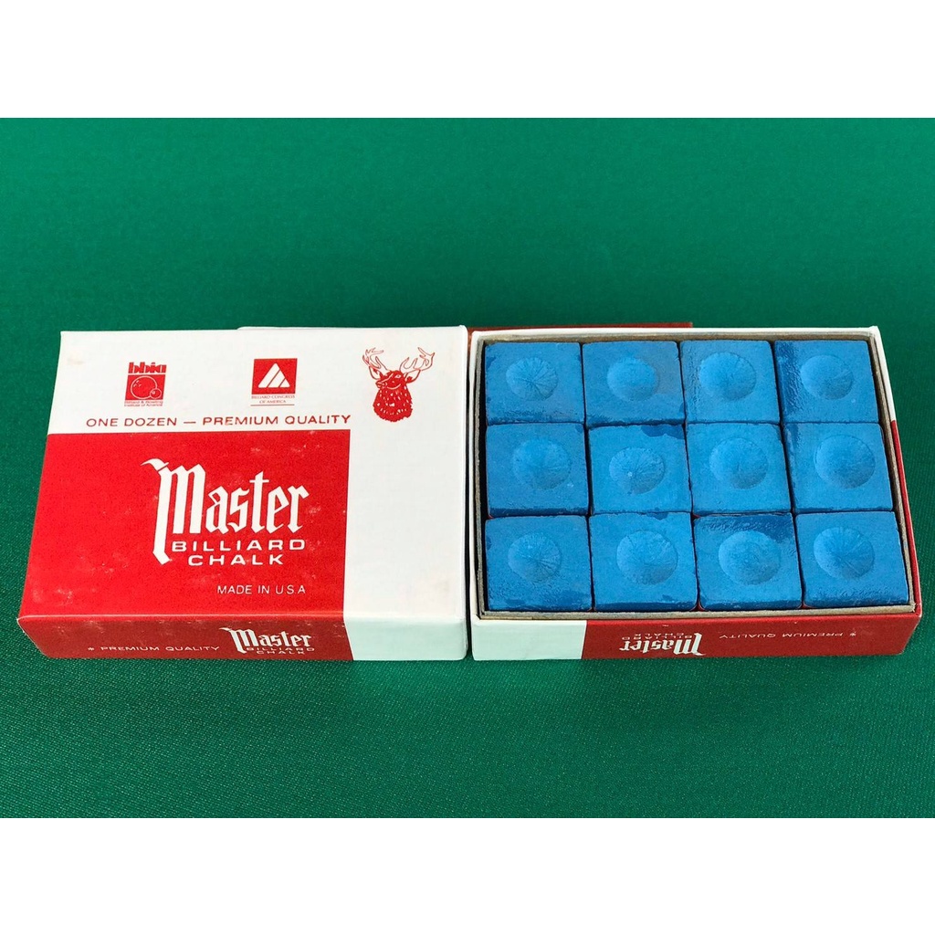 Master Chalk ชอล์กฝนหัวคิวมาสเตอร์ สีฟ้า (สกาย) กล่อง 12 ก้อน Billiard ...