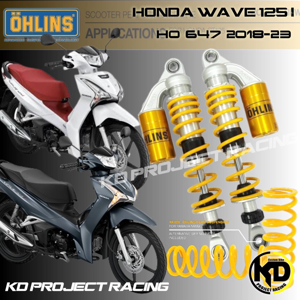 ส่งฟรี🚩โช๊คหลัง OHLINS HO 647 (340MM) for HONDA WAVE125i แท้100% ...