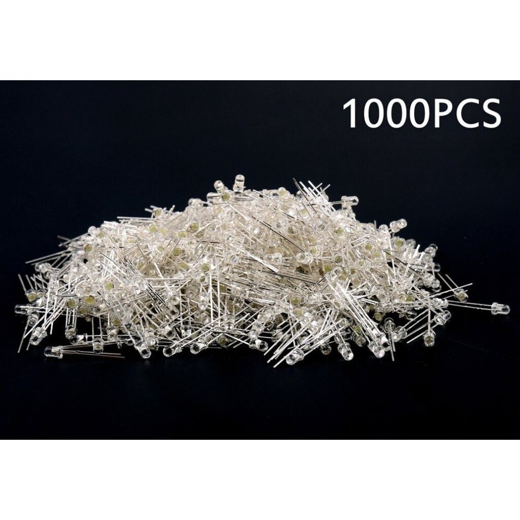 หลอด LED 5mm สีขาว White LED 1000 ตัว | Shopee Thailand