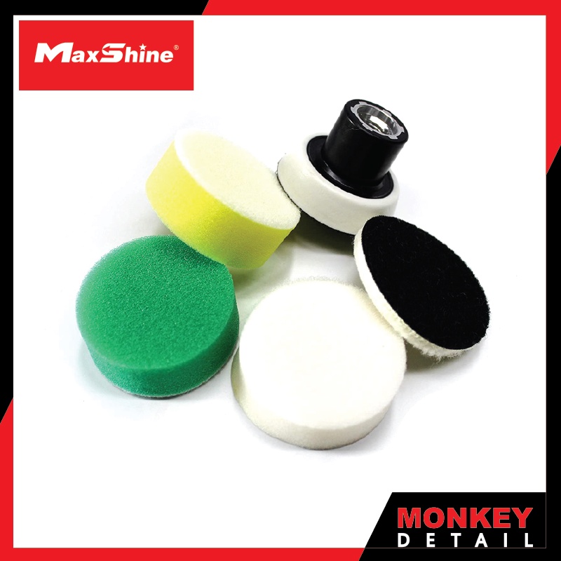 ชุดฟองน้ำขัดสีรถพร้อมแป้น เกลียว M14 - Maxshine Mini Foam & Backing Plate Polishing Kit | Shopee ...