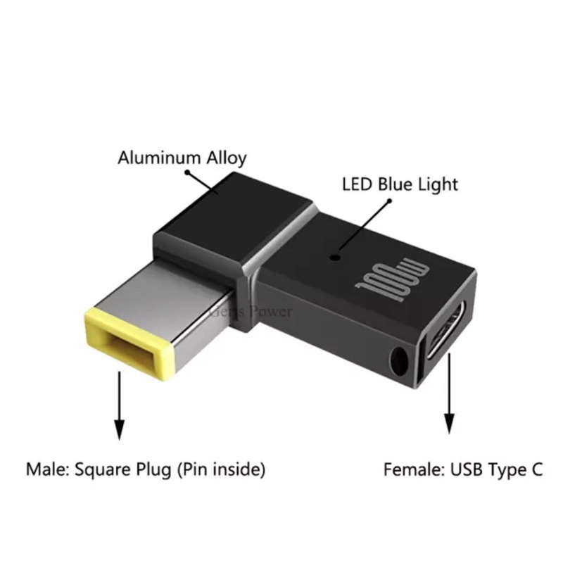 100W USB Type C To Dc Power Jack Connector USB C To Universal Laptop ...