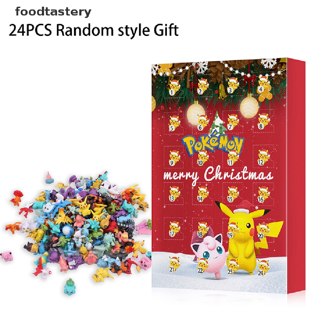 FTY 24 PCS Pokemon Christmas 2022 Advent Calendar Box Figure Toys ...