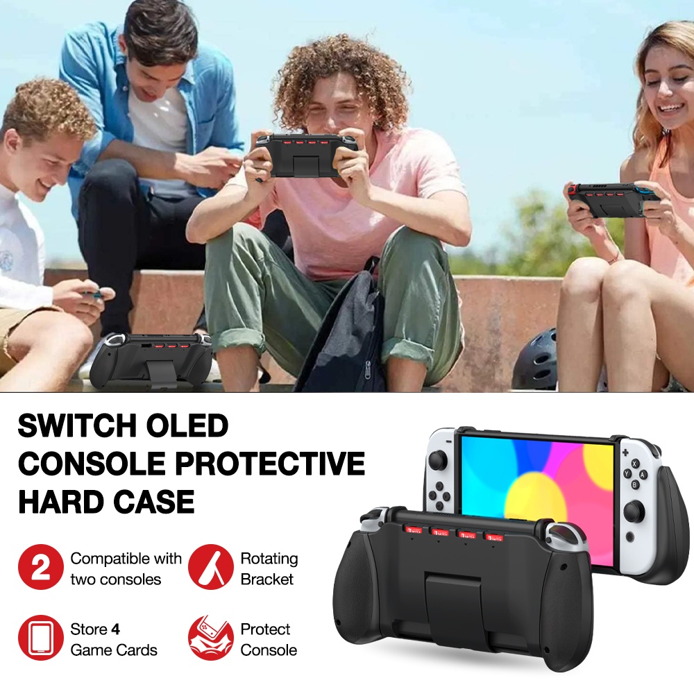 เคสแข็ง กันกระแทก พร้อมช่องใส่การ์ดเกม อุปกรณ์เสริม สําหรับ Nintendo Switch OLED NS OLED ...
