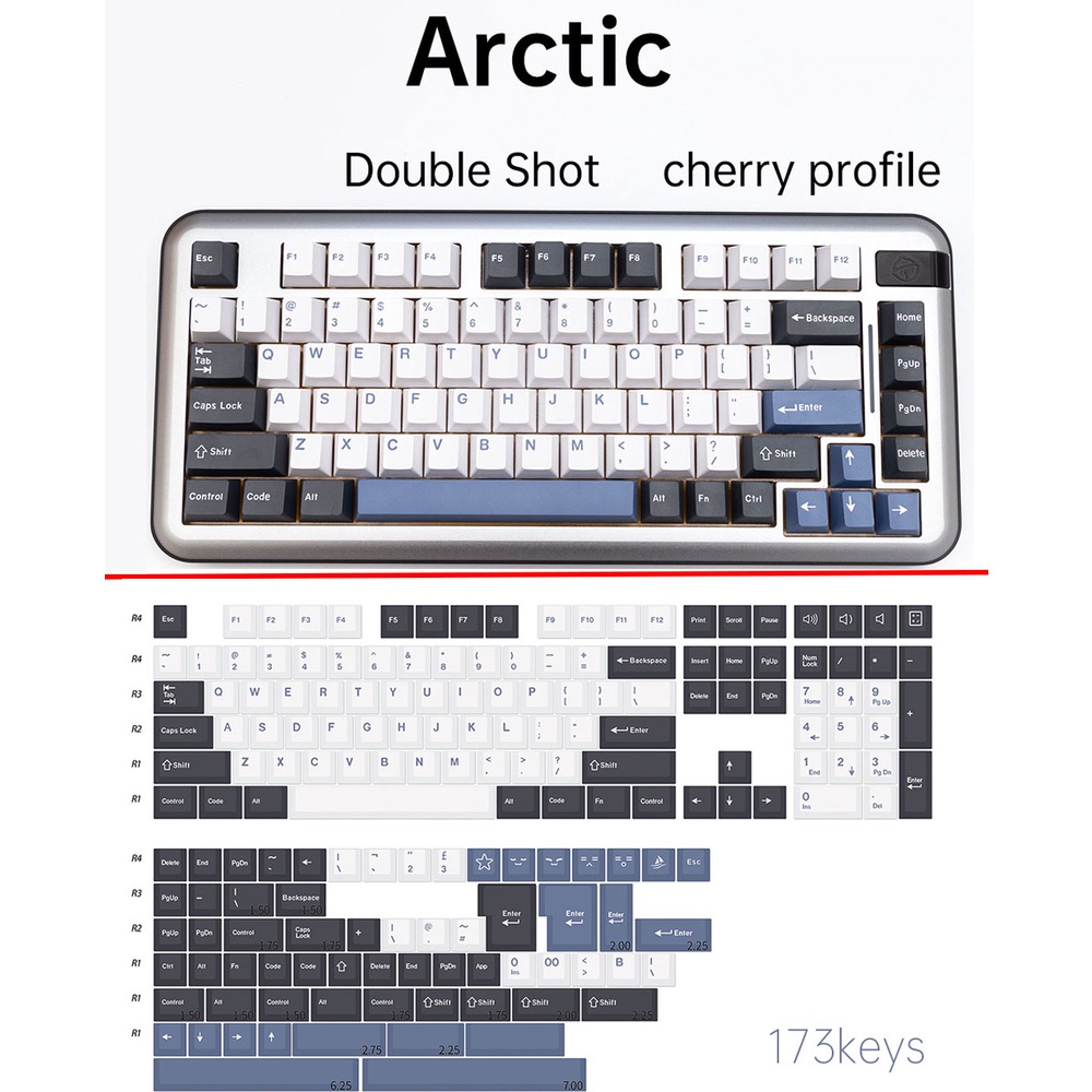 【173keys】WOB keycaps Double shot Cherry profile PBT material mechanical ...