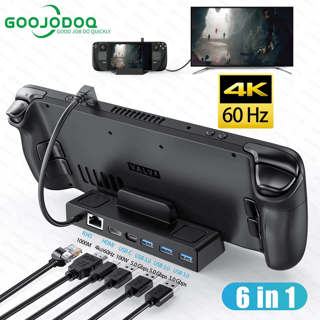 Goojodoq Steam Deck Docking Station ขาตั้งฐานทีวี 6 in 1 Hub Holder ...