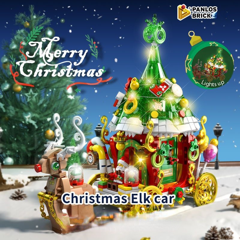 ใช้งานร่วมกับ Lego Christmas Elk Car Creative ตกแต่งบล็อกตัวต่อของเล่น ...
