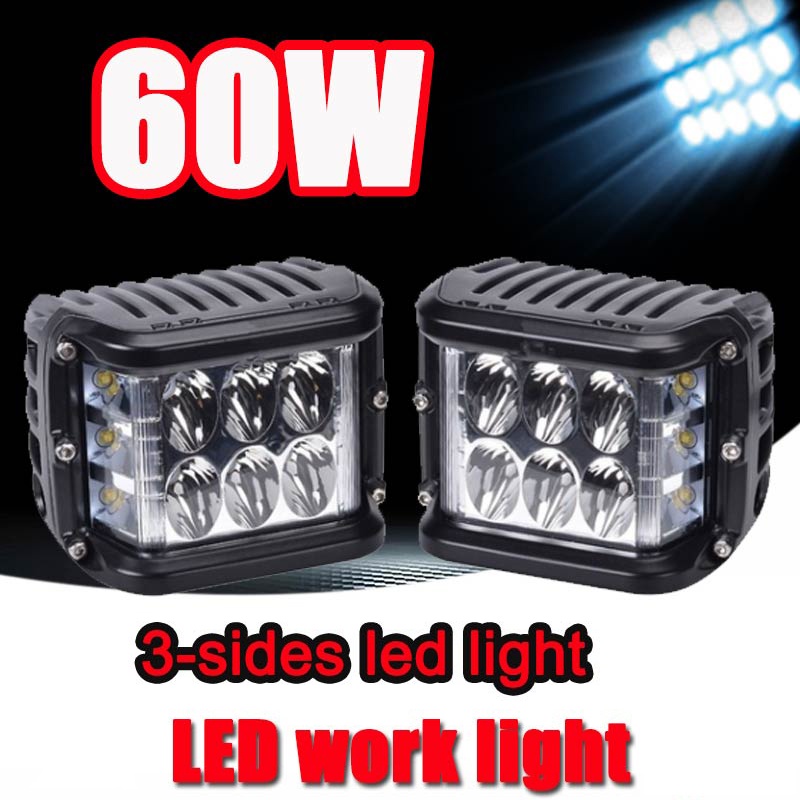 Led Bar Offroad 4X4 60W 4Inch Work Light Three Rows Dually Side Auto ...