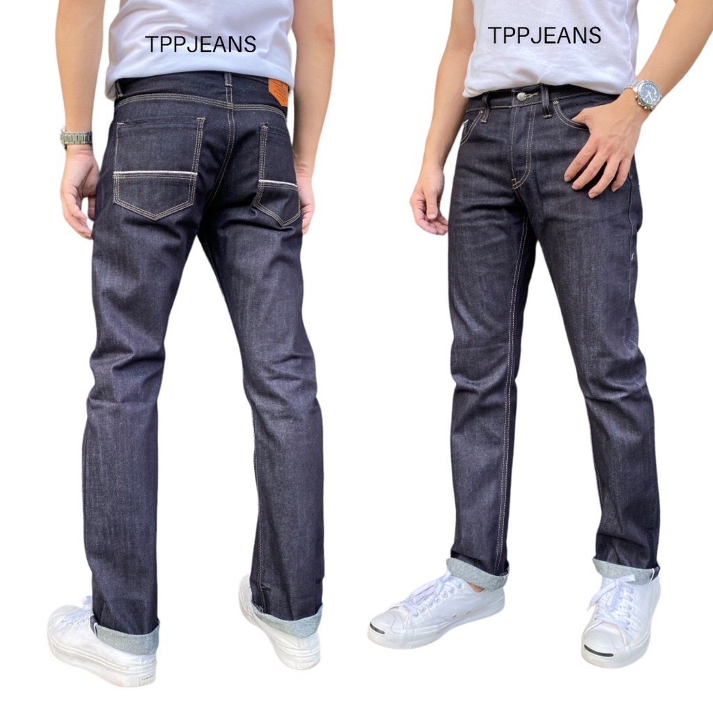 JEANSEXPRESS RAW DENIM Selvedge กางเกงยีนส์ผ้าดิบริมแดง ทรงกระบอกเล็ก ...