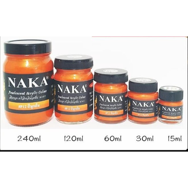 15 30ml สีมุกอะคริลิค NAKA อิมัลชั่น นาคา สีทาพญานาค สีทาวัด สีทอง สีเงิน สีน้ำเงิน สีบานเย็น สี ...