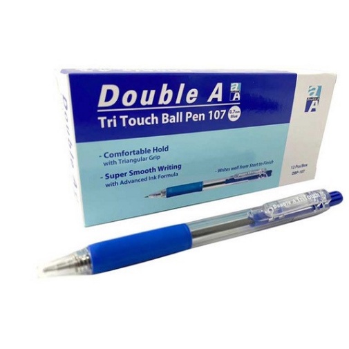 ปากกาลูกลื่นDouble A TriTouch 0.7มม. สีน้ำเงิน (กล่องละ12ด้าม) | Shopee ...