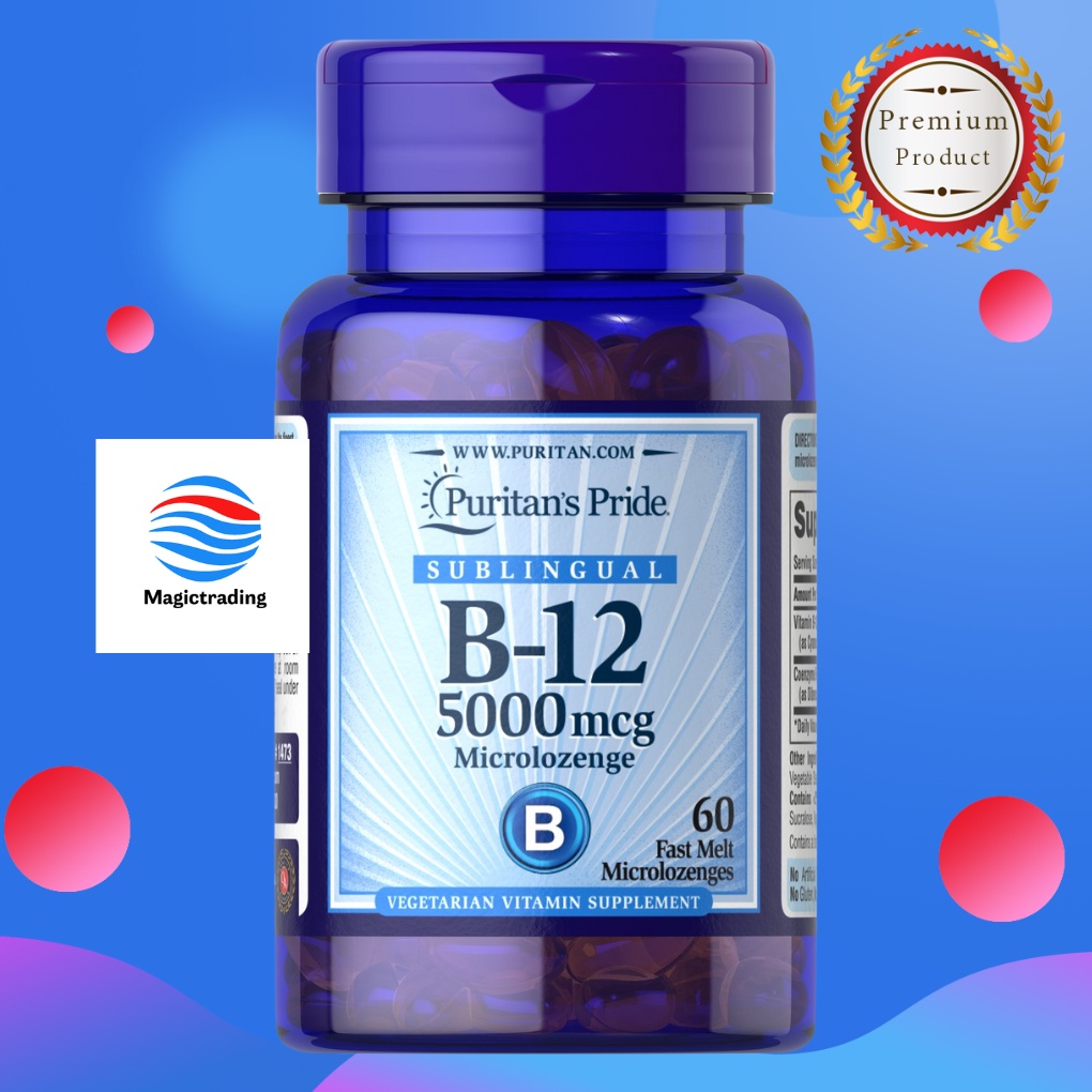 Puritan's Pride Vitamin B-12 Sublingual 5000 mcg / 60 Microlozenges | Shopee Thailand