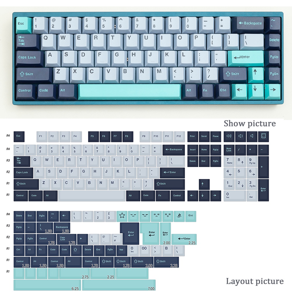 173keys Rome keycaps/Double shot/Cherry profile/PBT material mechanical ...