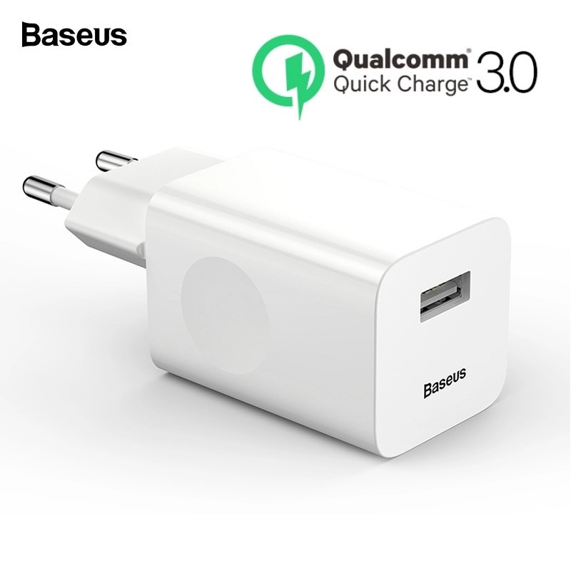 Baseus CCALL-BX02 ที่ชาร์จ USB 24W QC3.0 แบบติดผนัง สีขาว | Shopee Thailand