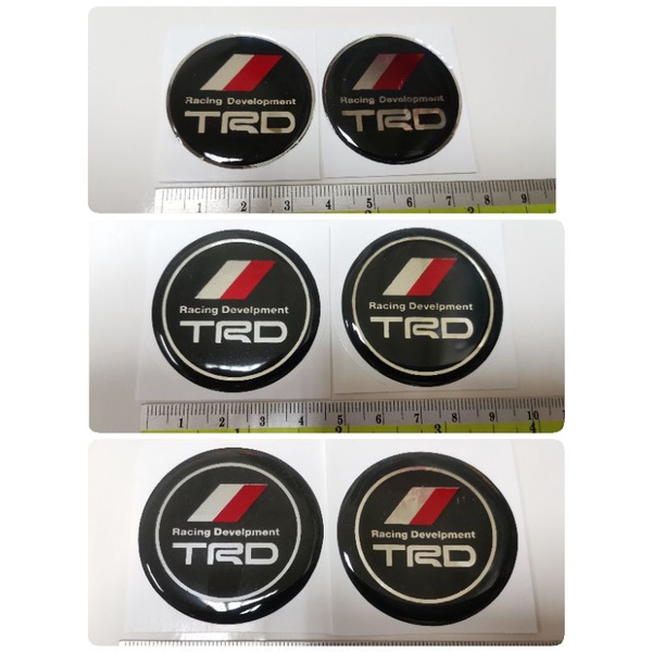 สติ๊กเกอร์เทเรซิ่นนูนอย่างดี Racing Development TRD วงกลม สีดำ ติดดุม ...