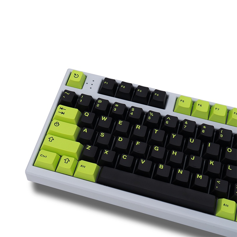 YMK ICON Poison Keycaps Double Shot Cherry Profile Green & Black keycap ...