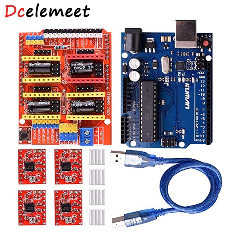 CNC Shield Expansion Board V3.0 UNO R3 Board A4988 Stepper Motor Driver ...