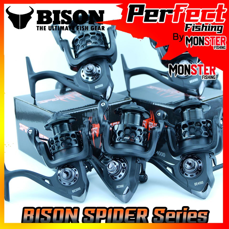 รอกสปินนิ่ง แมงมุมดำ SPIDER BISON 2000/3000/4000/5000/6000(BLACK ...