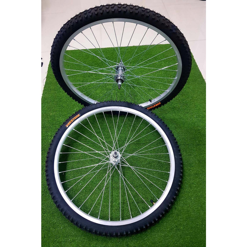 ล้อจักรยาน 24นิ้ว หน้า+หลัง พร้อมยาง BJOJ | Shopee Thailand