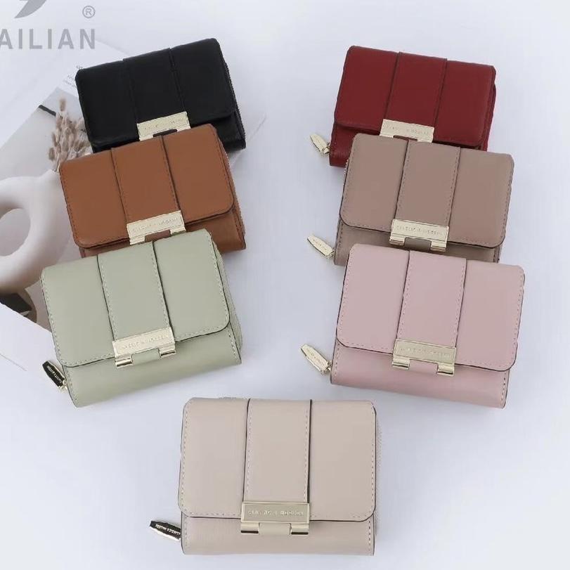 40A กระเป๋าสตางค์ใบสั้น 3 พับ ขนาด4.5" แต่งอะไหล่ทอง #T6102-036 | Shopee Thailand