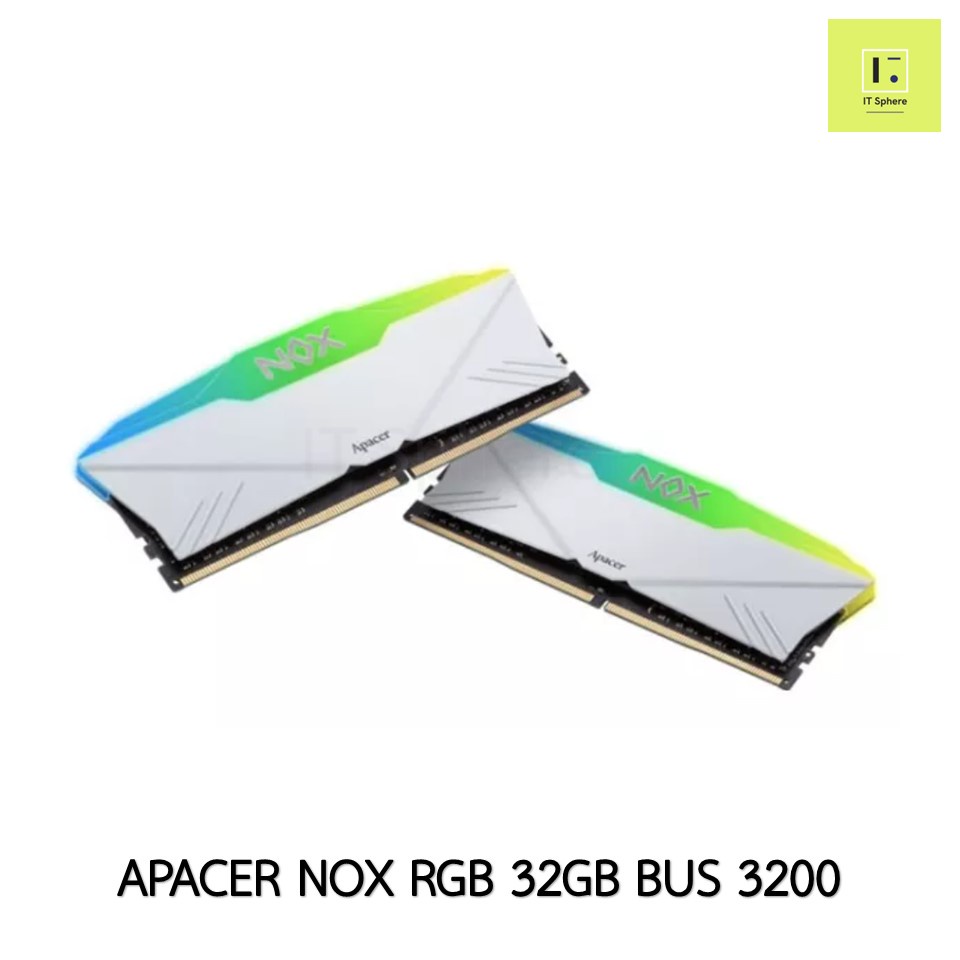 แรม 32GB สีขาว (16x2GB)// แรม 16*2GB BUS 3200 (RAM PC Apacer NOX RGB ...