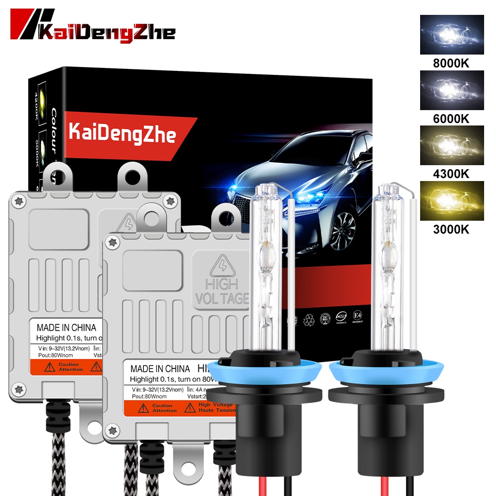 80W Alternating Ballast HID Xenon Bulb kit 3000k 4300k 6000k 8000k H7 Xenon Headlight bulb H1 H3 ...