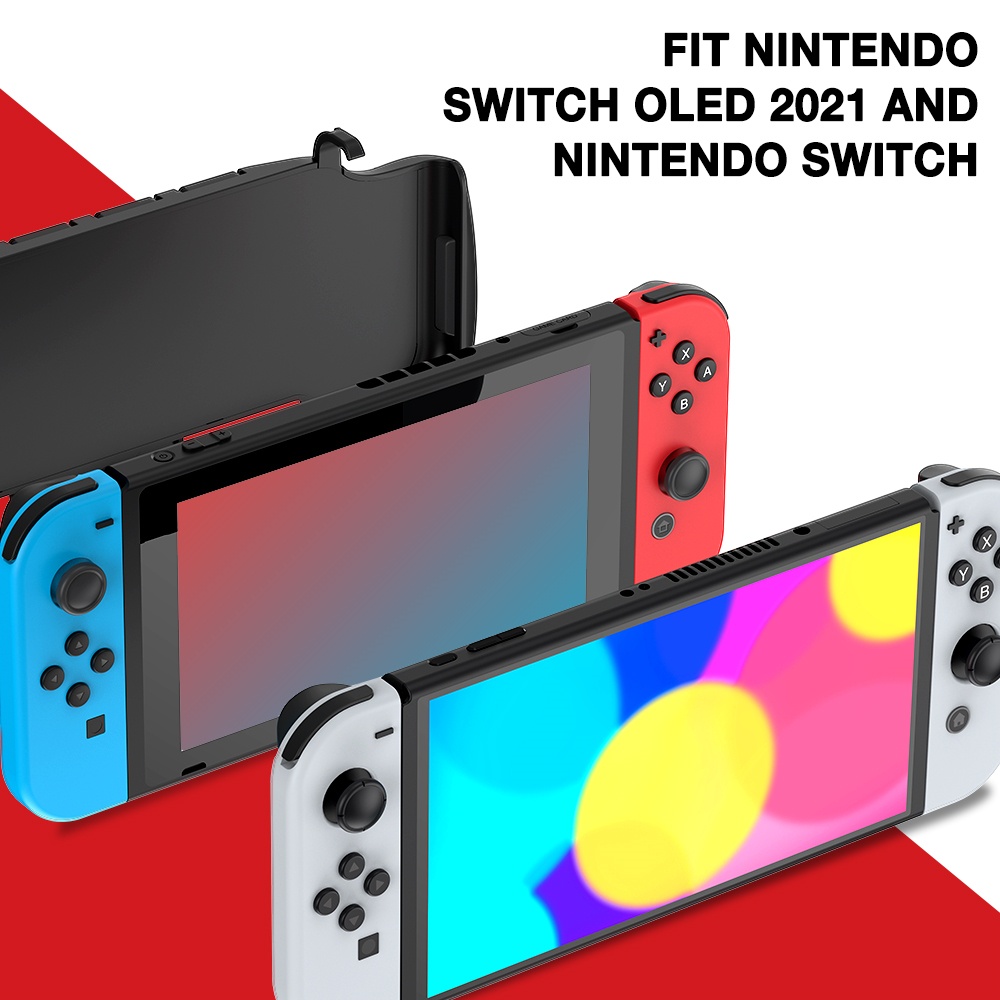 เคสแข็ง กันกระแทก พร้อมช่องใส่การ์ดเกม อุปกรณ์เสริม สําหรับ Nintendo Switch OLED NS OLED ...