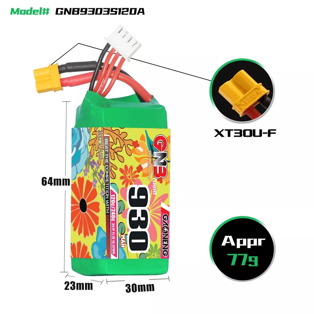 ส่งฟรี GNB 3s 300mah - 6500mah Gaoneng แบต LiPo Battery XT30 XT60 HV ...