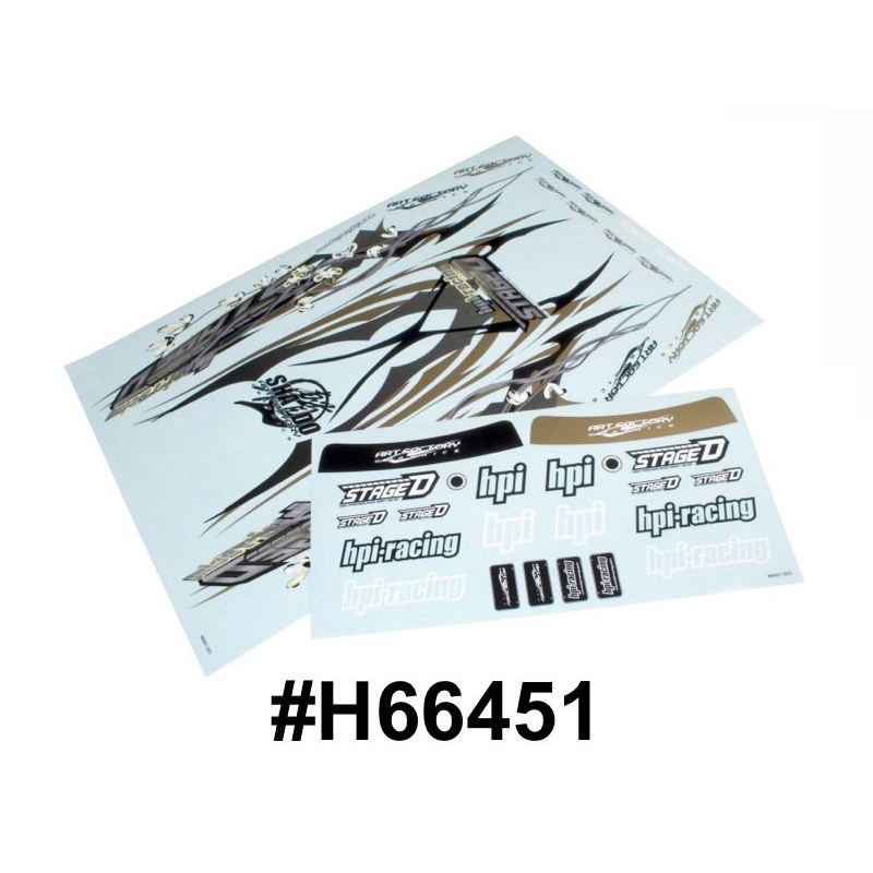HPI ART FACTORY GRAPHICS DECAL #66451 SHADO1, #66452 SHADO2 & #66453 ...