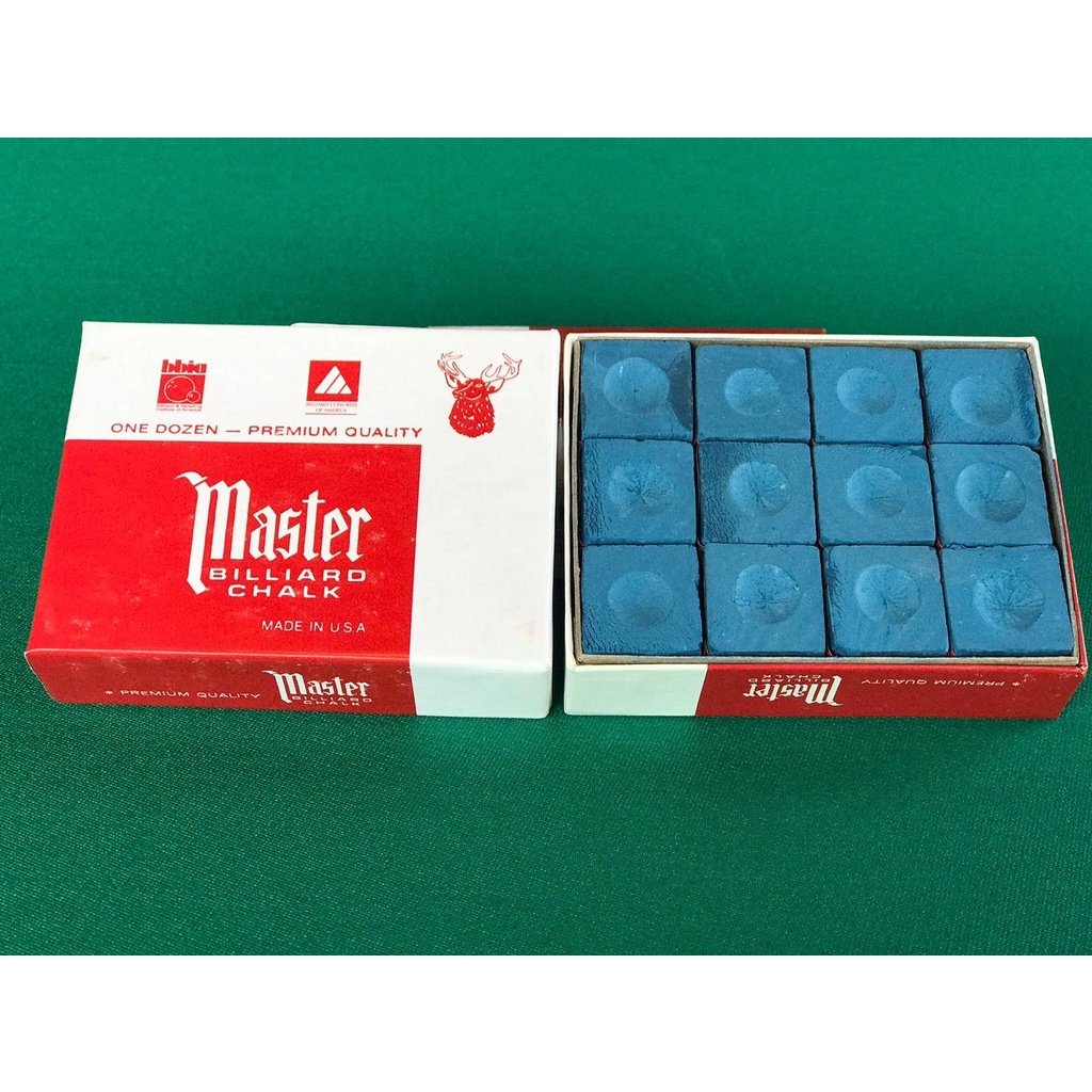 Master Chalk ชอล์กฝนหัวคิวมาสเตอร์ สีน้ำเงิน กล่อง 12 ก้อน Billiard ...