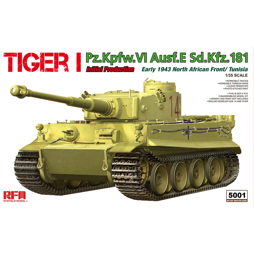 โมเดลประกอบ RFM (Rye Field Model) RM5001U 1/35 Tiger I initial ...