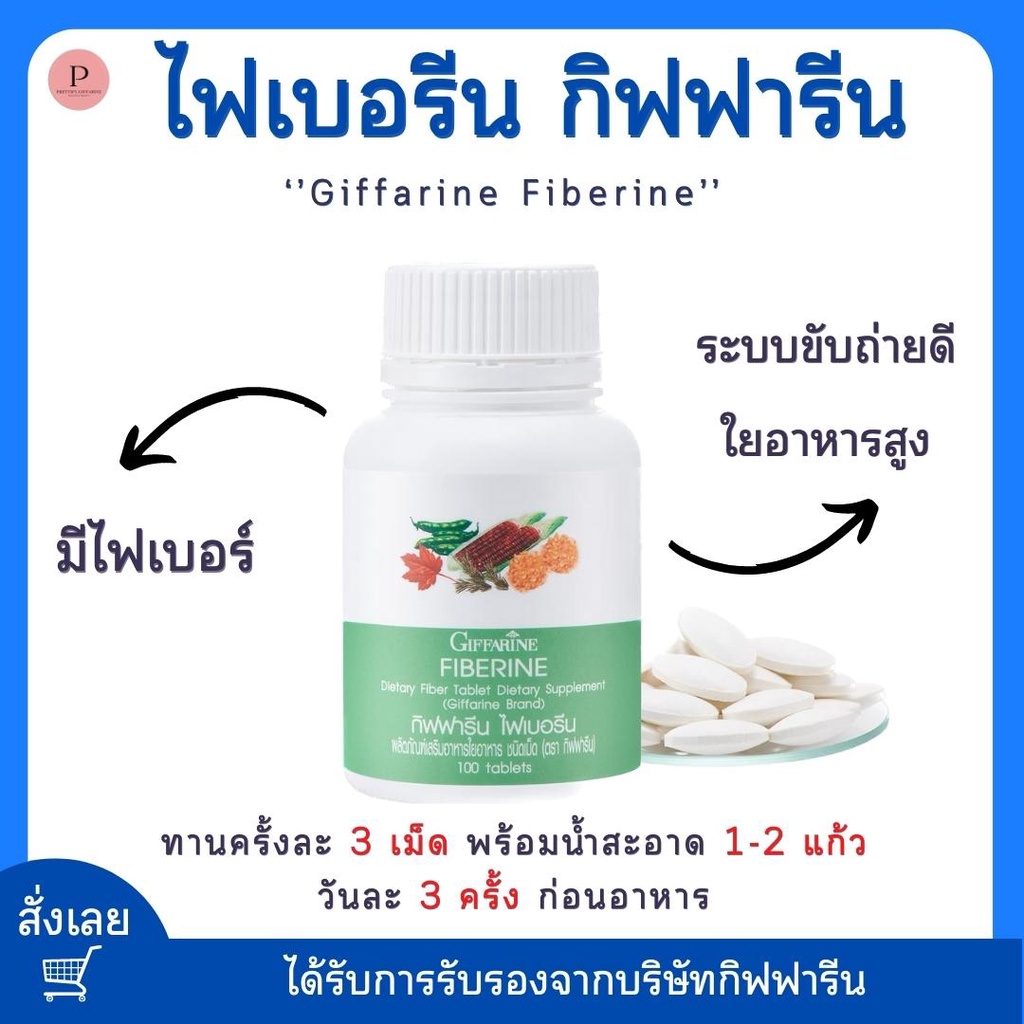 ไฟเบอรีน กิฟฟารีน (Fiberine Giffarine) ผลิตภัณฑ์เสริมอาหารใยอาหารชนิด ...