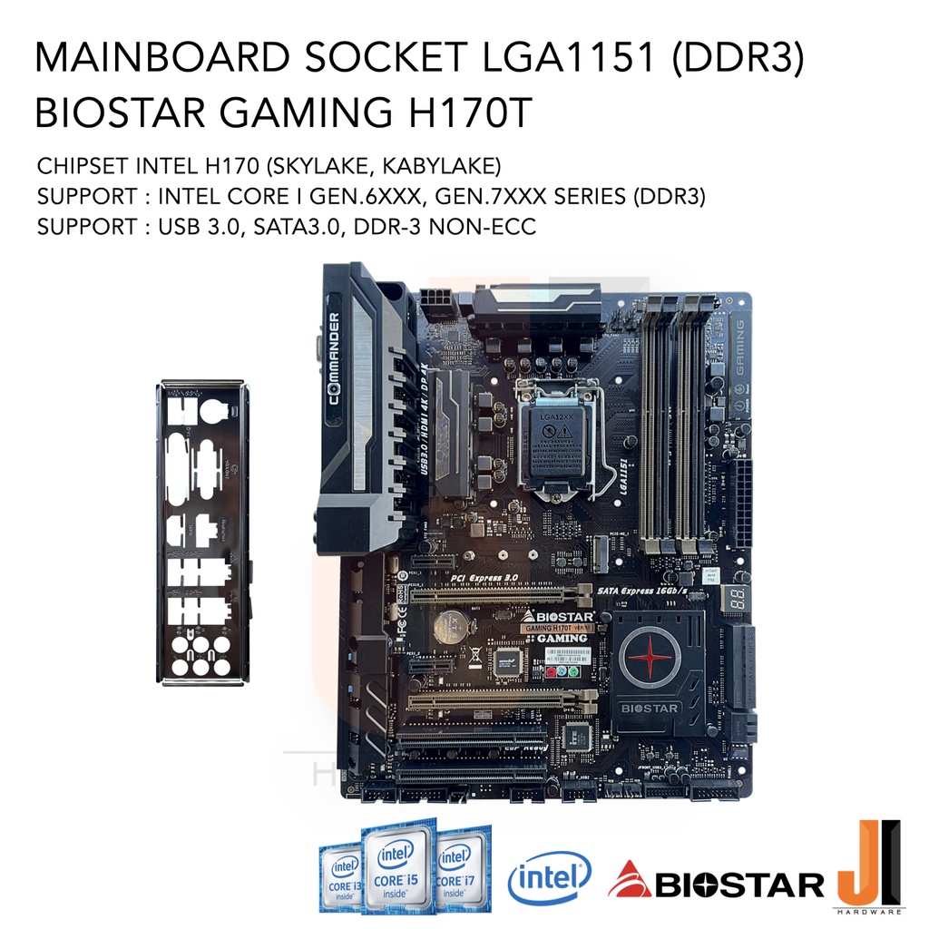 Mainboard Biostar Gaming H170T DDR3 (LGA 1151) รองรับ CPU Gen.6XXX และ ...