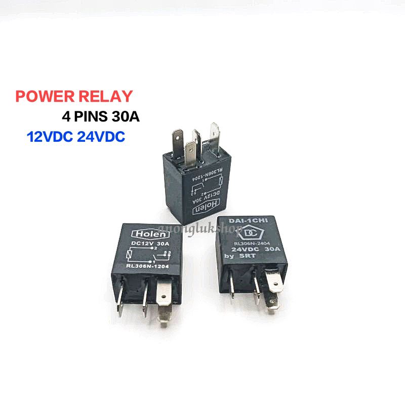 ราคาต่อ 1ตัว 👉👉 RELAY 30A 4Pins รีเลย์รถยนต์ 4ขา รีเลย์รถยนต์ 30A รุ่น ...