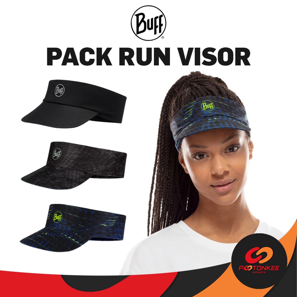 BUFF PACK RUN VISOR Coolnet UV+ หมวกวิ่งบัฟ หมวกเปิดหัว ม้วนพับได้เล็กกะทัดรัด พกพาสะดวก ...